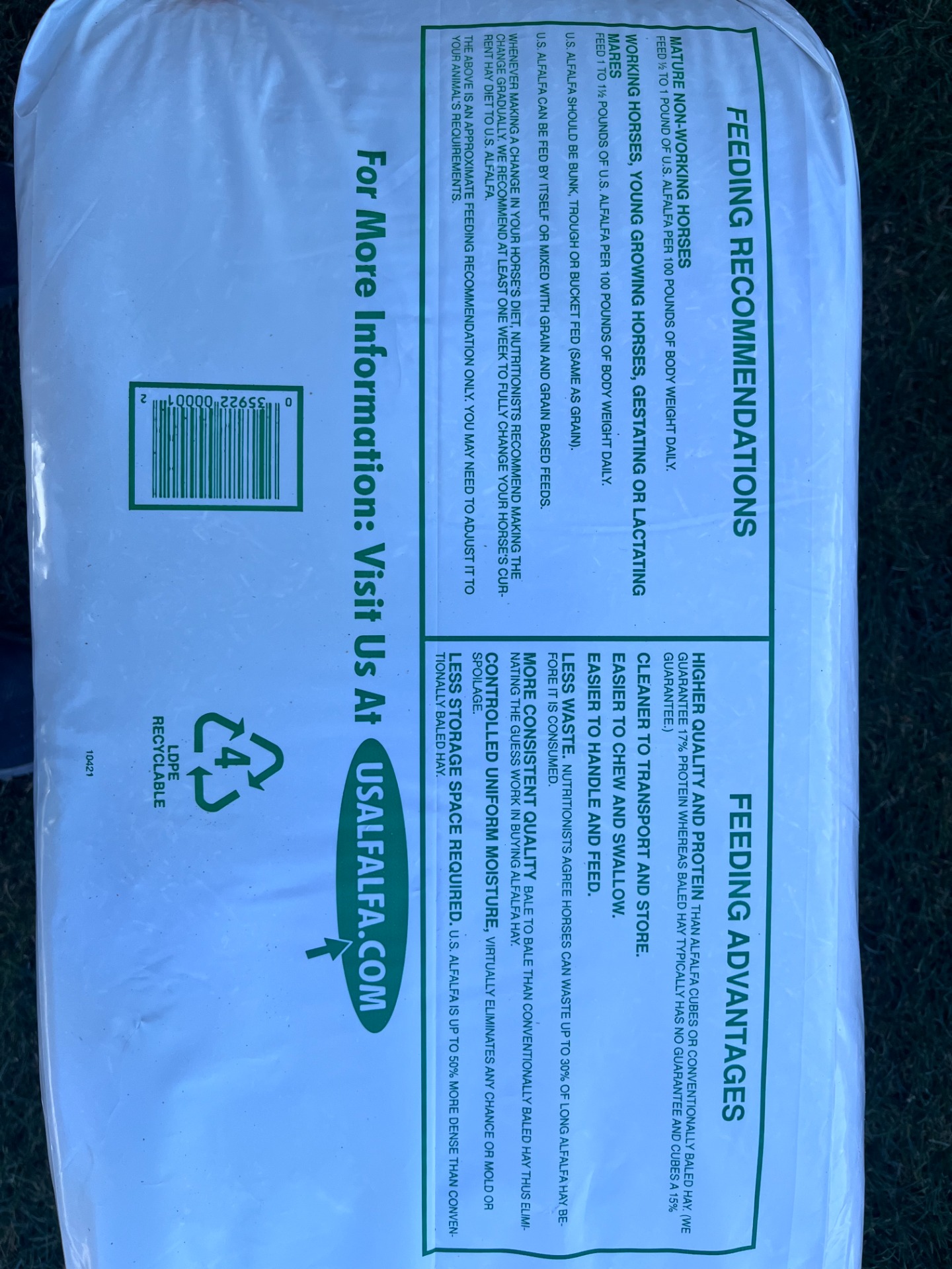 Dehydrated Bagged Hay :: Fraser Valley Hay Brokers